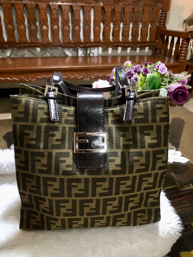 Authentic Fendi zucca tote bag, Luxury, Bags & Wallets on Carousell