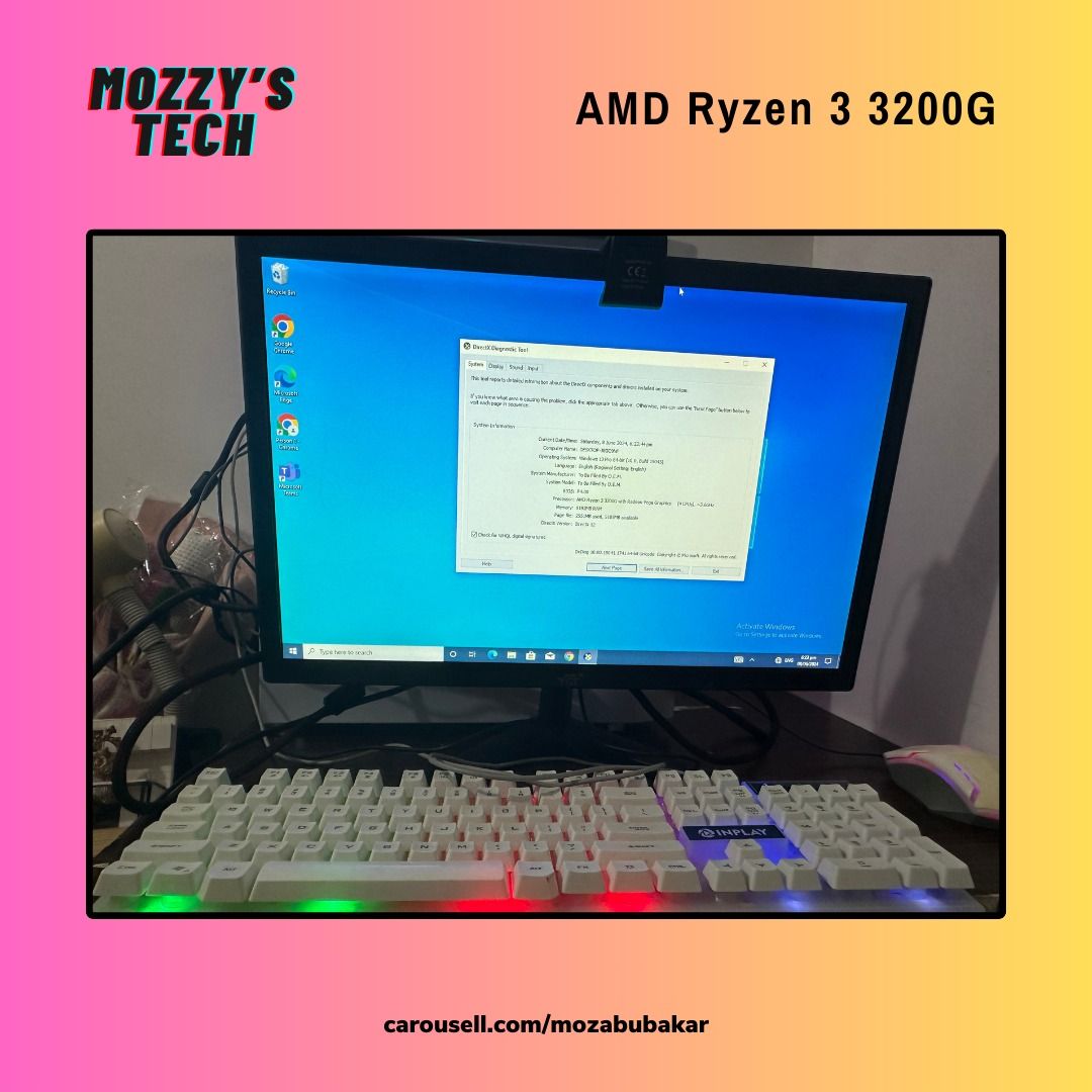 Back-to-School Desktop PC with AMD Ryzen 3 3200G | Perfect for Students ...