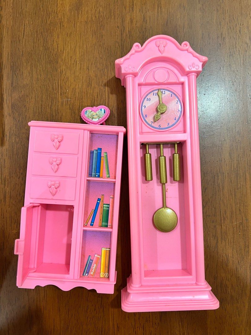 Barbie clock & bookcase, Hobbies & Toys, Toys & Games on Carousell
