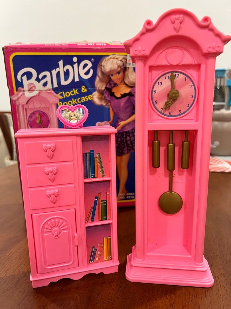 Barbie clock & bookcase, Hobbies & Toys, Toys & Games on Carousell