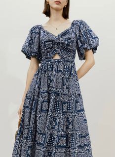 Blue Patterned Dress, Women's Fashion, Dresses & Sets, Dresses on Carousell