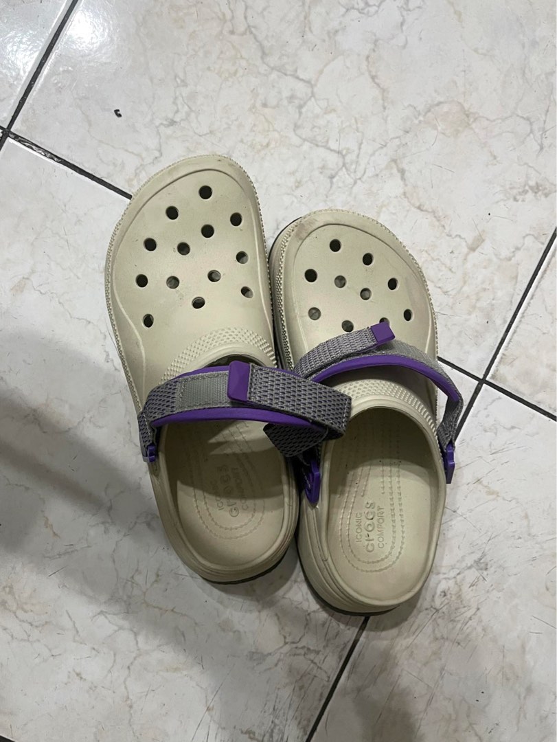 Crocs Classic Hiker Xscape Clog in Bone Neon Purple, Men's Fashion ...