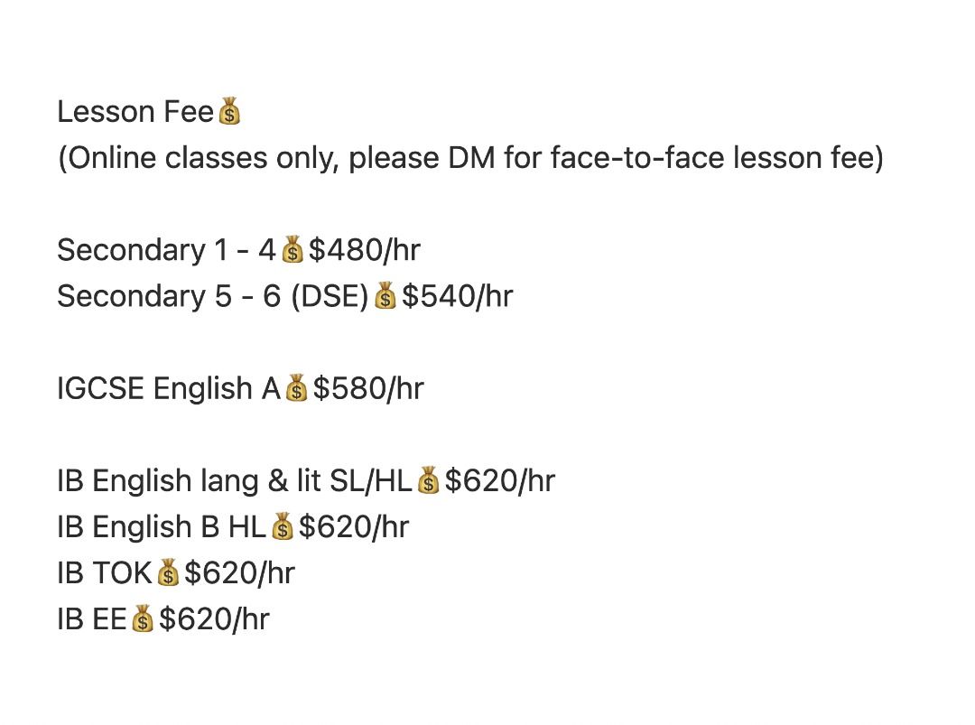 DSE/IB/IGCSE補習｜港大雙學士學位女導師｜5**｜7科A*｜43/45｜中學英文｜初高中英文｜DSE English Eng, 興趣及遊戲, 書本 & 文具, 教科書 - Carousell