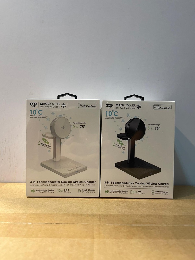 (全新現貨)EGO MagCooler@ 3in1 半導體制冷無線充電器, 手提電話, 電話及其他裝置配件, 電池及充電器 - Carousell