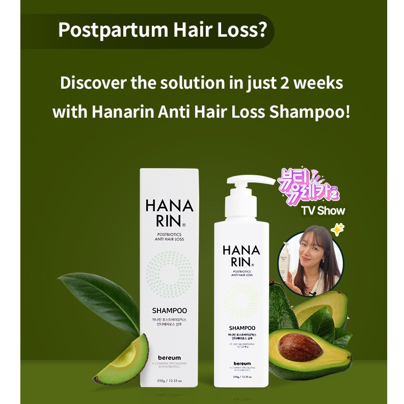 [HANARIN] Anti Hair Loss Postbiotics Shampoo / Featuring Edible Patented Postbiotics / 1 ...