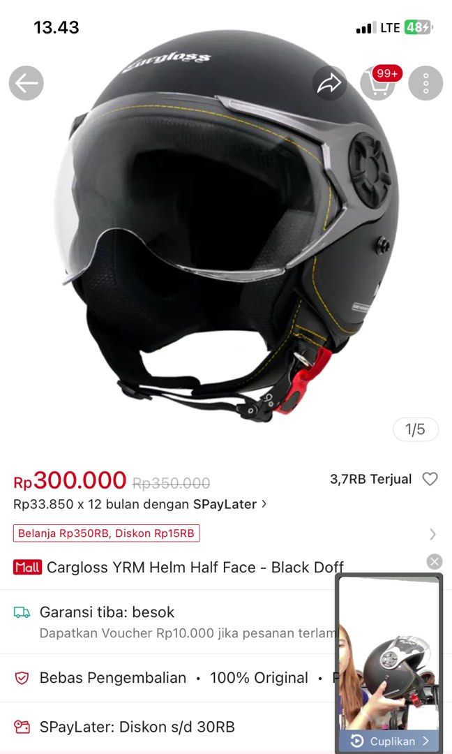 Helm Cargloss Original Baru, Motor di Carousell