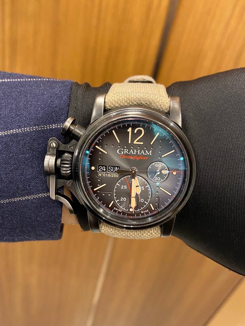 (LIKE NEW) 2020 GRAHAM CHRONOFIGHTER VINTAGE AIRCRAFT GRADUAL DESERT ...