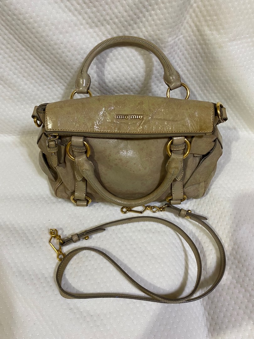 Miu Miu Vitello Lux Satchel Mini Bow Bag, Luxury, Bags & Wallets on ...