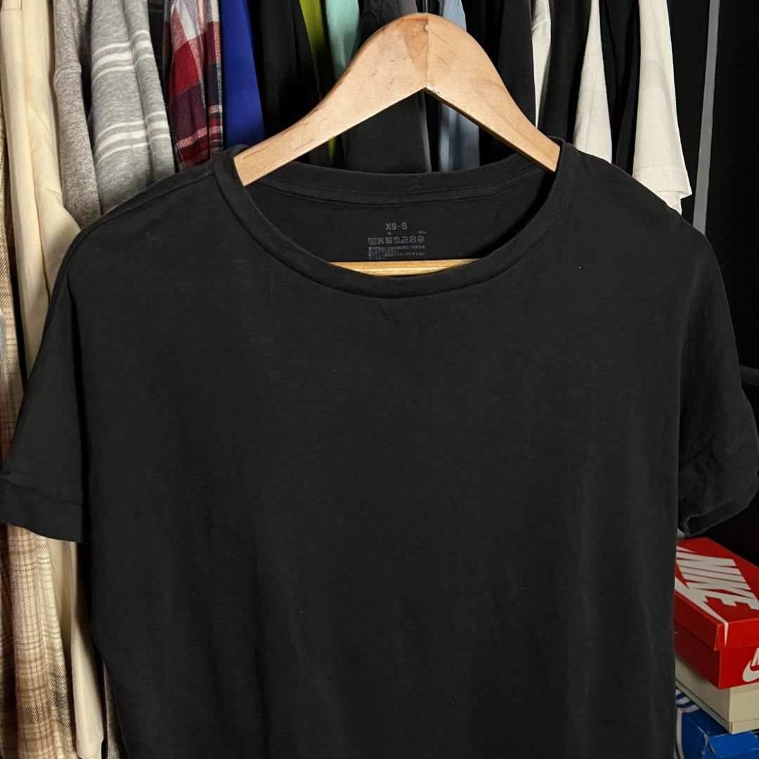 Muji Plain Shirt Black, Men's Fashion, Tops & Sets, Tshirts & Polo ...