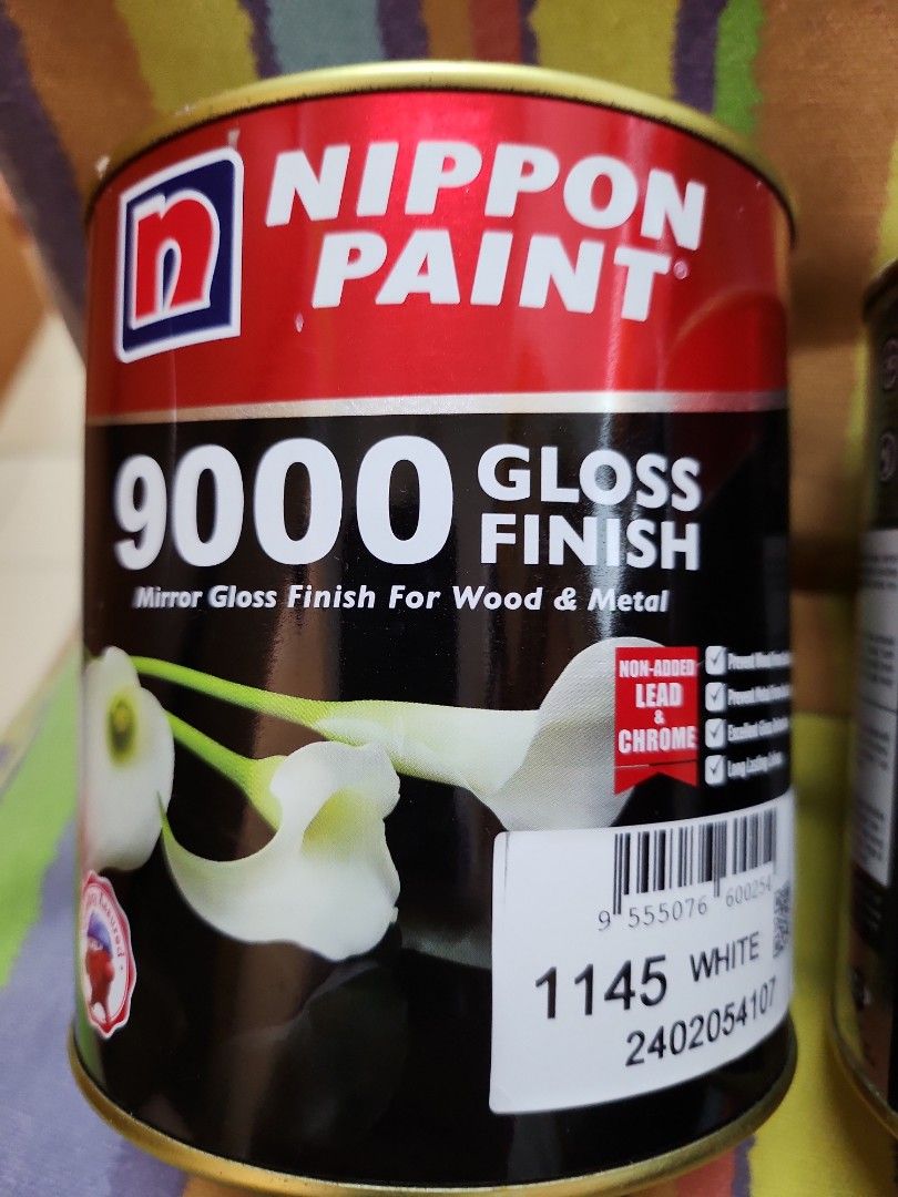 NIPPON PAINT 9000 GLOSS FINISH for wood and metal_ White, Furniture ...