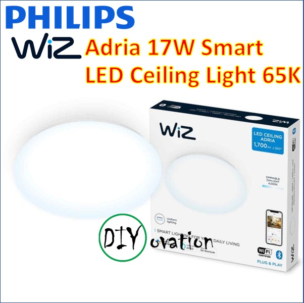 Philips Wiz Adria 17W LED Ceiling Light 6500K/ Dimmable/ Apps Control ...