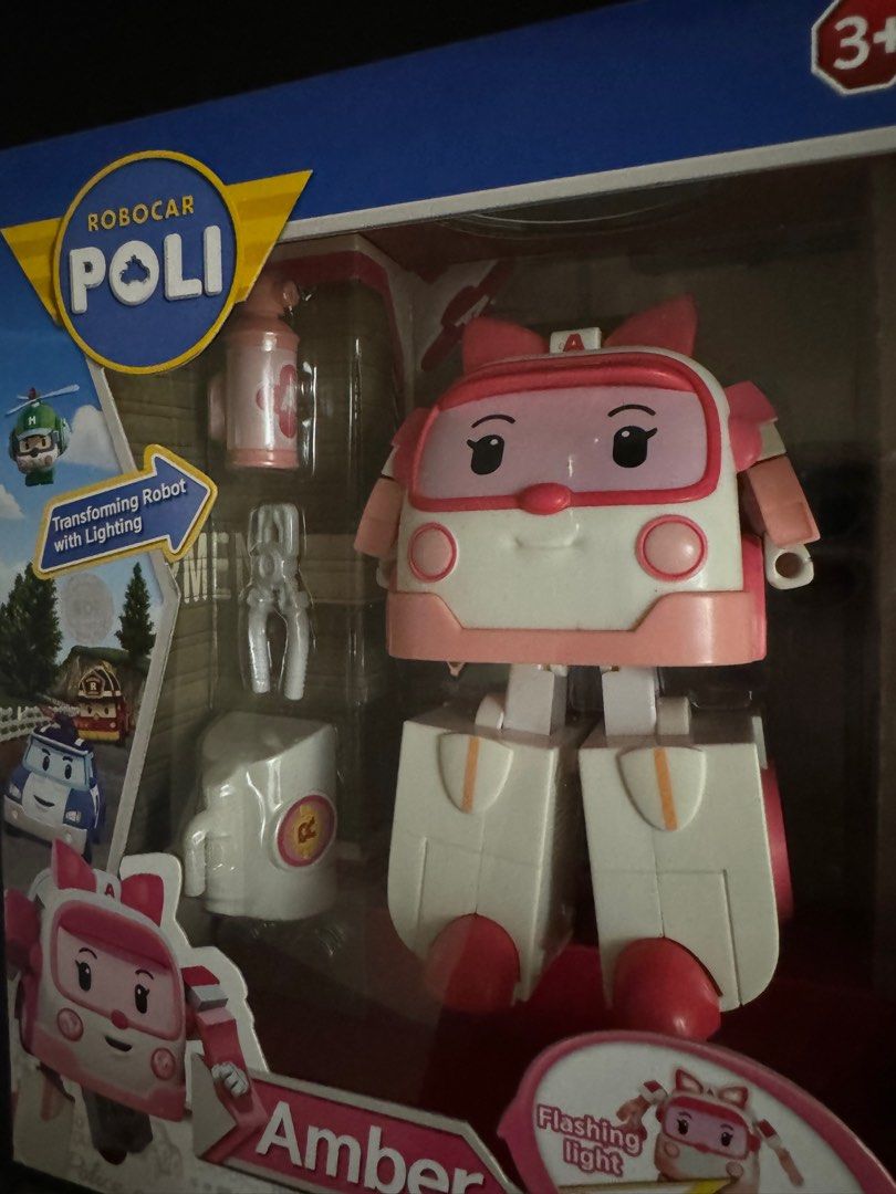 Robocar poli amber Robocar polo amber Transforming robot with flashing ...