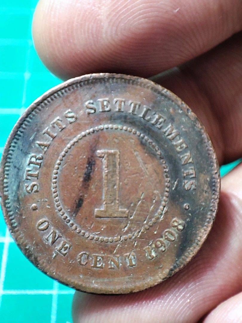 Straits Settlements King Edward 1 Cent Bronze Tahun 1908, Hobbies & Toys, Collectibles ...