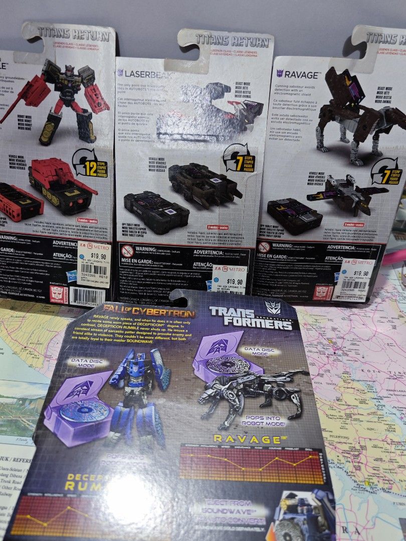 Transformers Cassettes for your soundwave. Rumble, ravage , laserbeak ...