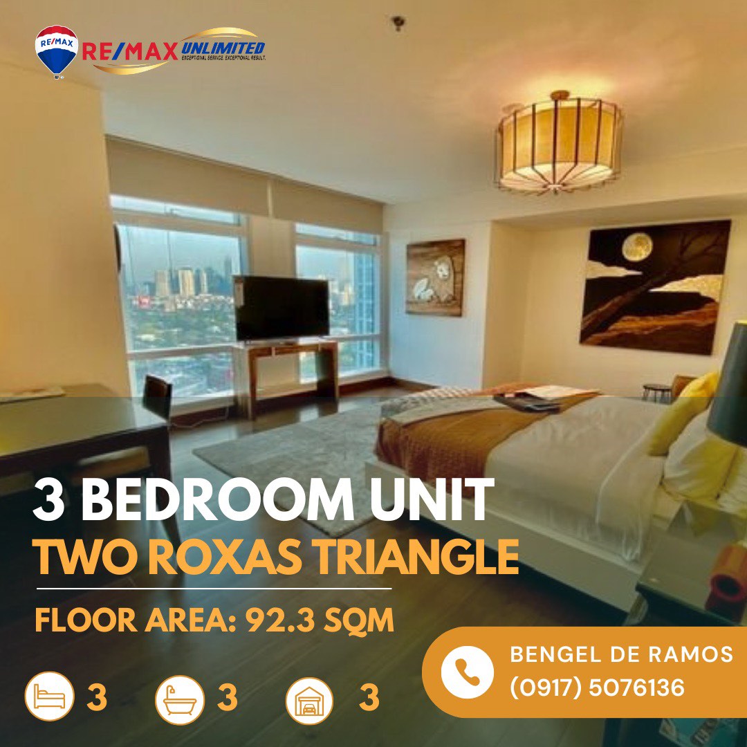 For Sale | 3 Bedroom Condo Unit at Two Roxas Triangle, Makati City ...