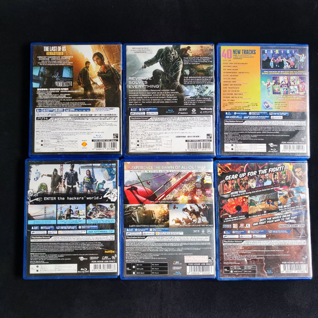 Various Playstation 4 PS4 games for sale Battlefield, One Piece, Watch ...
