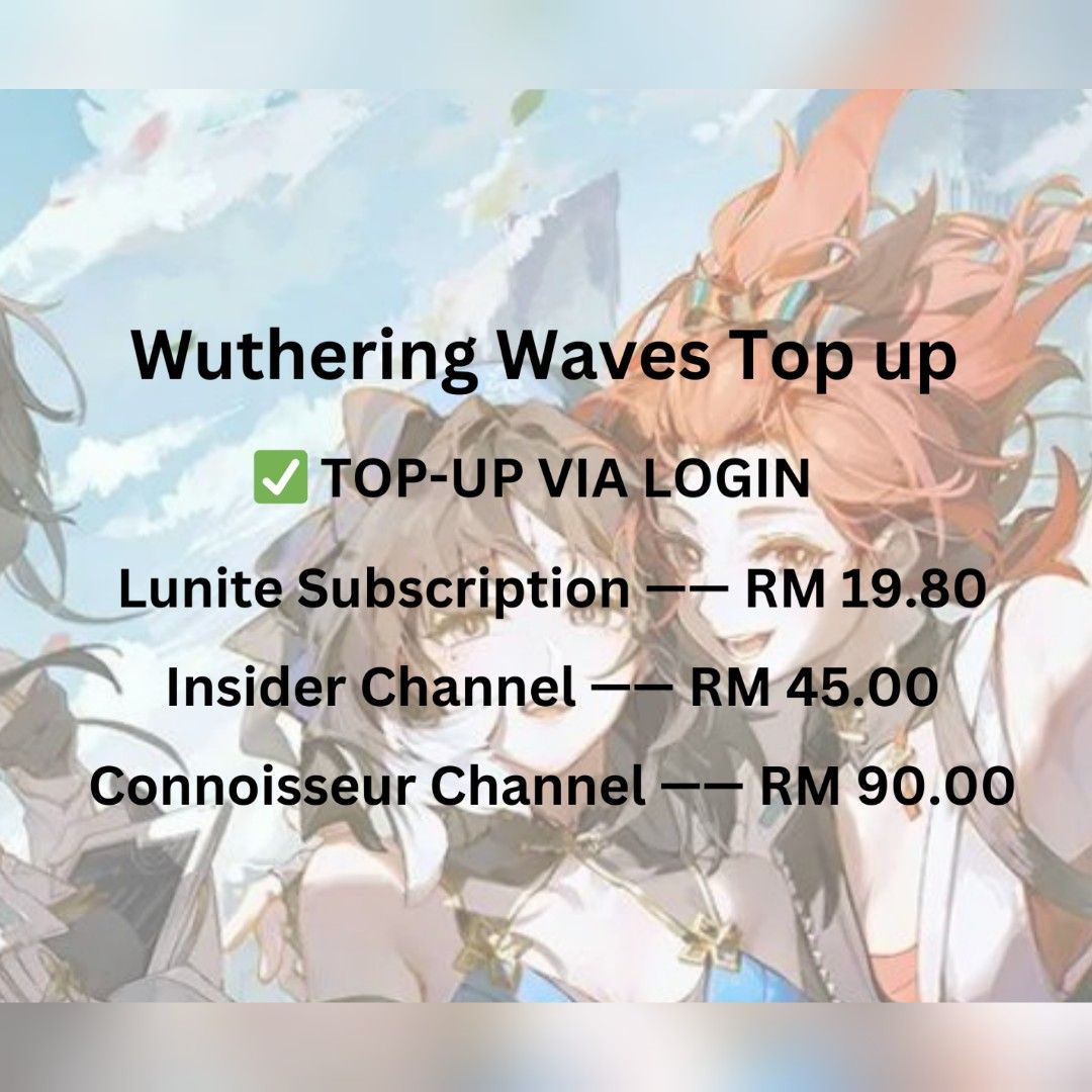 Wuthering Waves WuWa Recharge/Top up (LOGIN), Video Gaming, Gaming ...