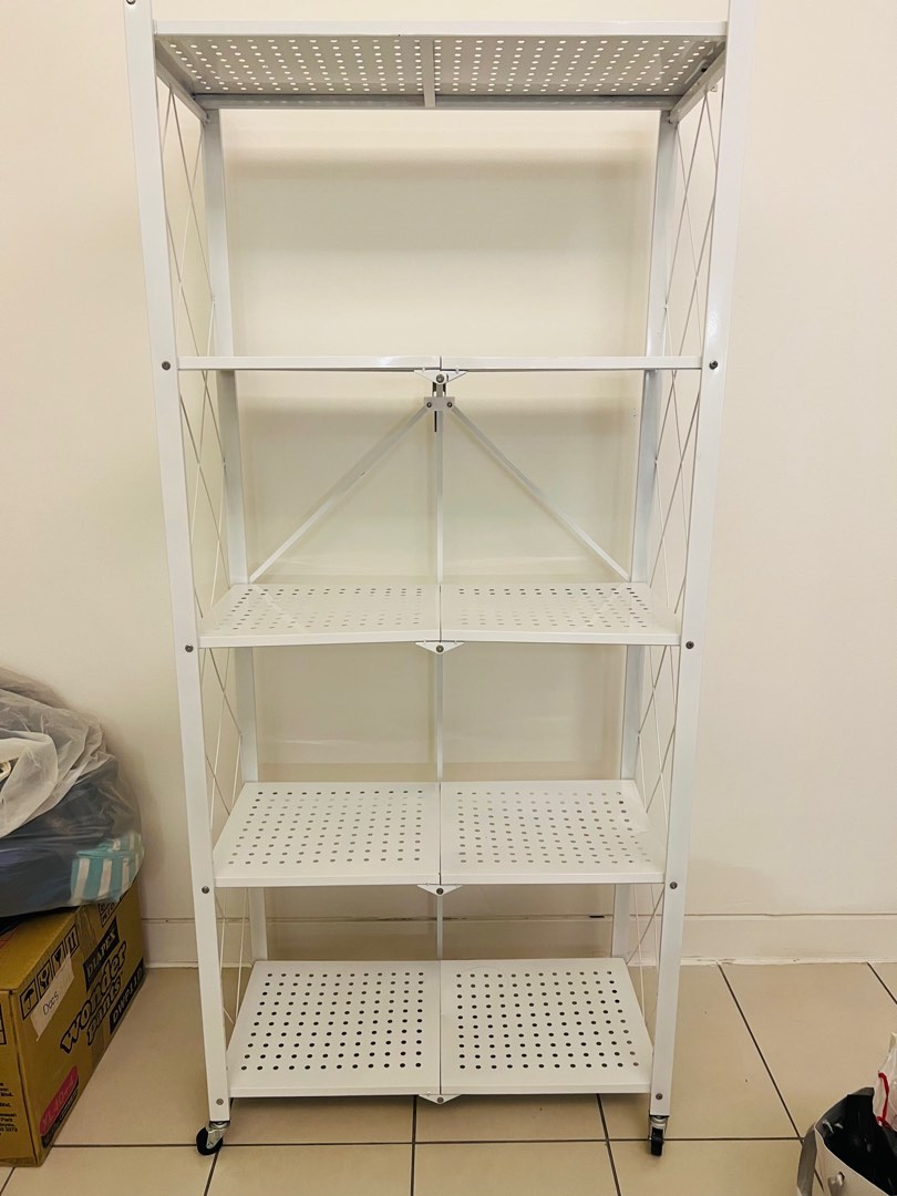 2 x 5 Tiers Foldable rack, Furniture & Home Living, Furniture, Shelves ...