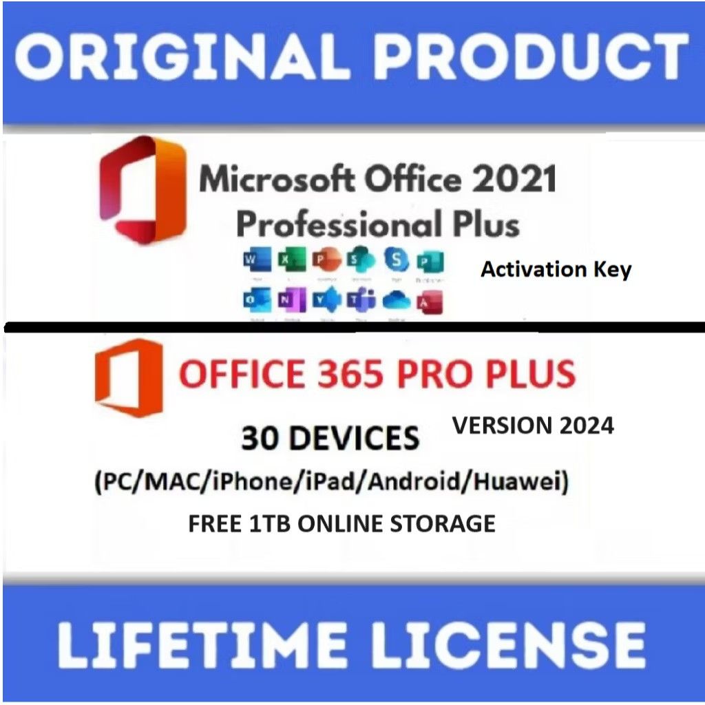 Microsoft Office 365 | LIFETIME| 2024 | 2021 | 2019 | 2016 For Windows ...