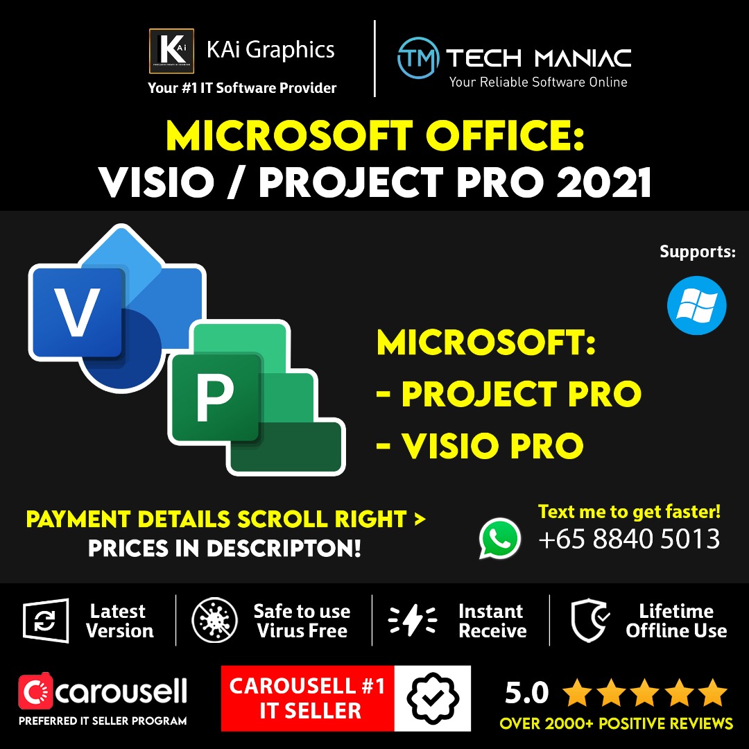 ⭐️ Lifetime Microsoft Project / Visio 2021 / 2024 Lifetime Software - Microsoft Office ...