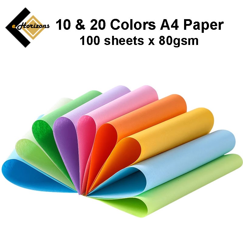 A4 80gsm 10/20 Color Multi Purpose Paper Cardboard Origami Paper ...