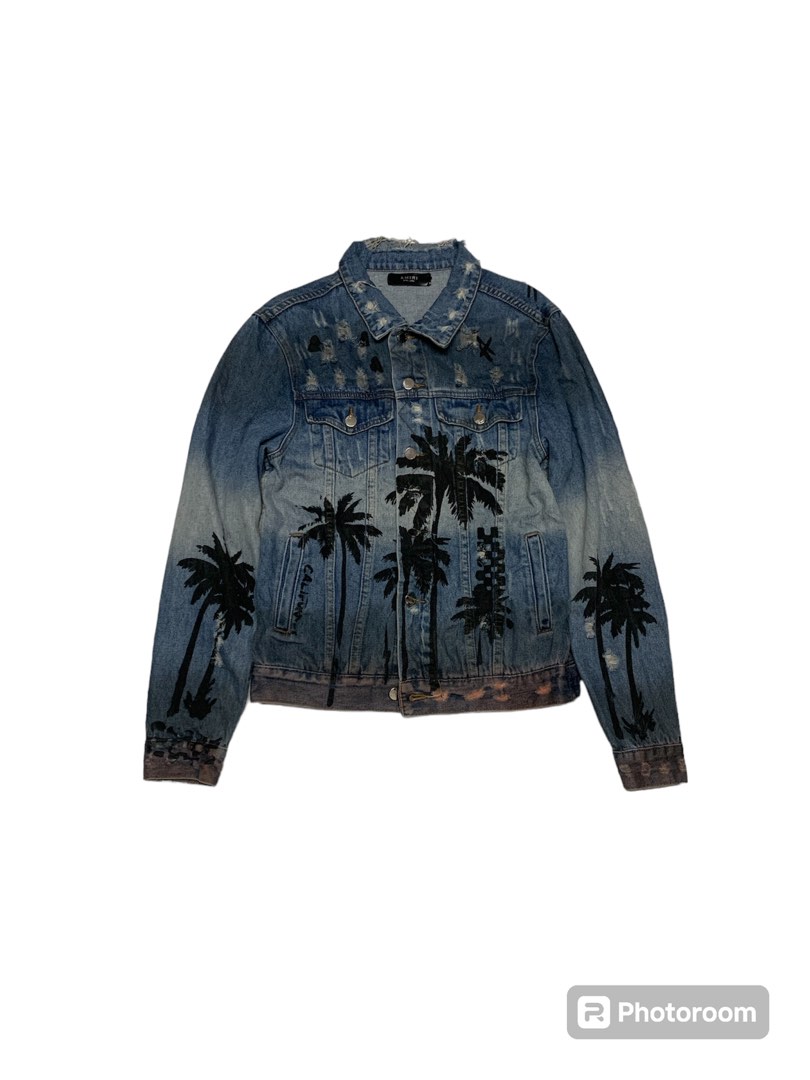 Amiri Palm Tree Denim Jacket, Men's Fashion, Coats, Jackets and ...