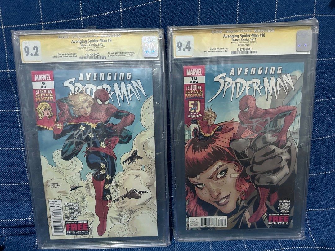 AVENGING SPIDER MAN ISSUE 9 & 10 CGC SIGNED TERRY DODSON, Hobbies ...