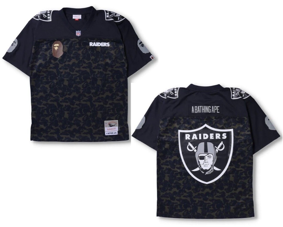 BAPE x Mitchell & Ness NFL Oakland Raiders Legacy Jersey, Men's Fashion ...
