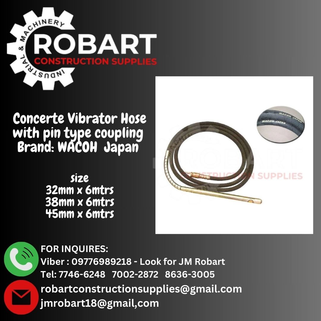 Concerte Vibrator Hose with pin type coupling, Commercial & Industrial ...