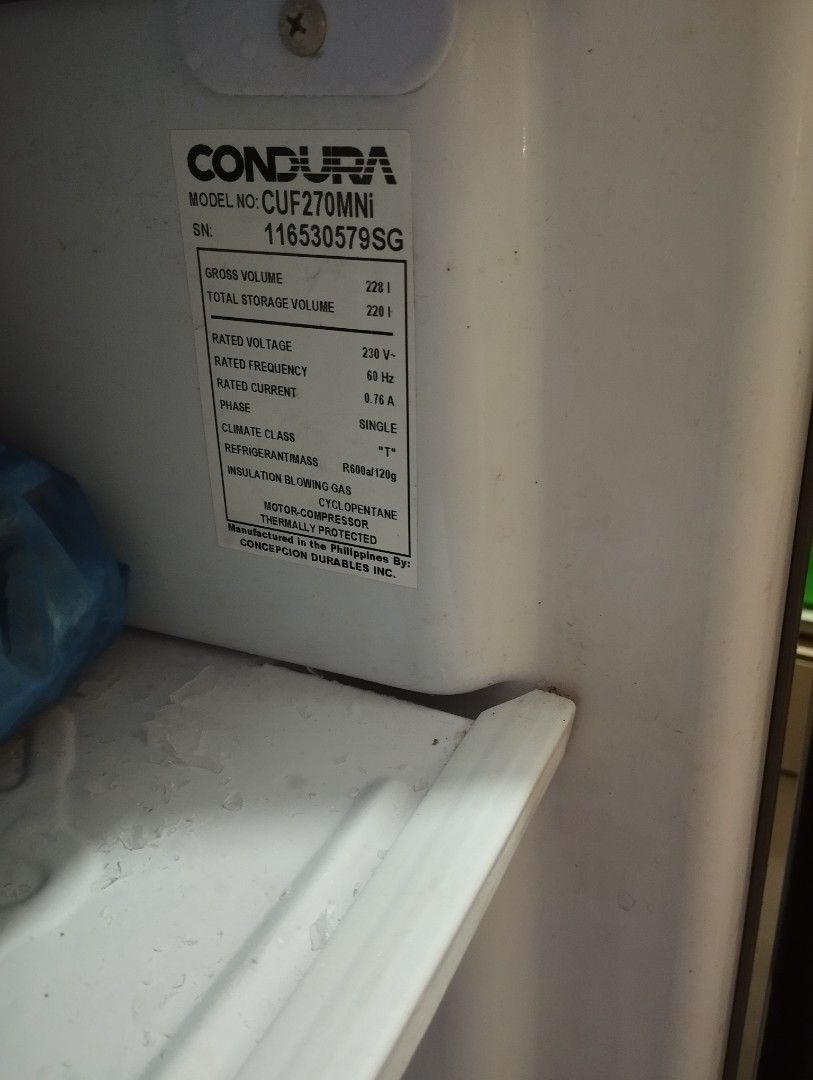 CONDURA UPRIGHT FREEZER, TV & Home Appliances, Kitchen Appliances ...