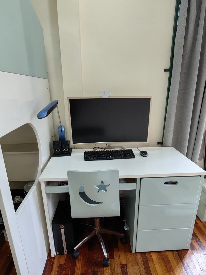 Double-Decker Bed/ Study Table, Furniture & Home Living, Furniture ...