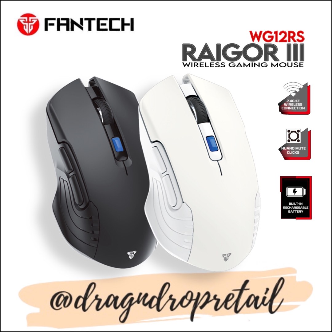 FANTECH RAIGOR III WG12RS Silent Rechargeable Wireless 2.4GHz Gaming ...