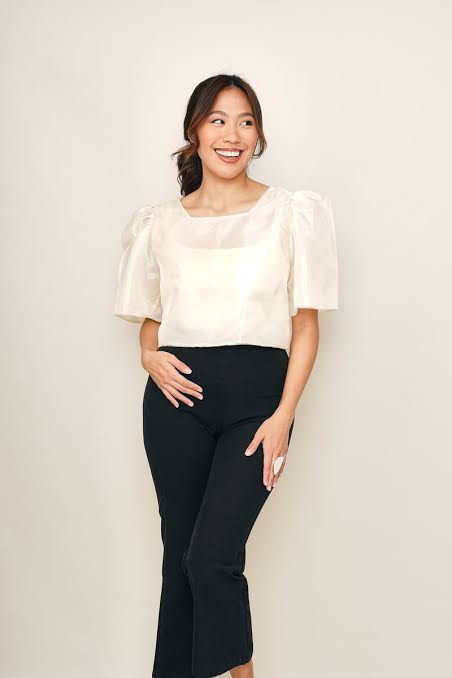 For Rent: Modern Camisa Kimona Filipiniana Top in Cream Offwhite ...