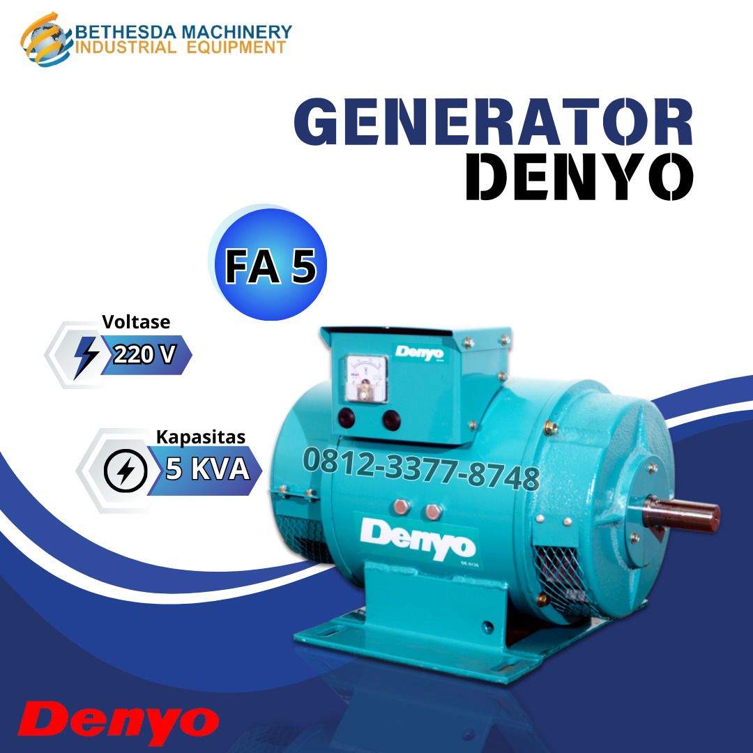 Generator 5KVA 1 Phase Denyo FA 5 220 V Alternator Listrik 5 Kva, Elektronik, Lainnya di Carousell