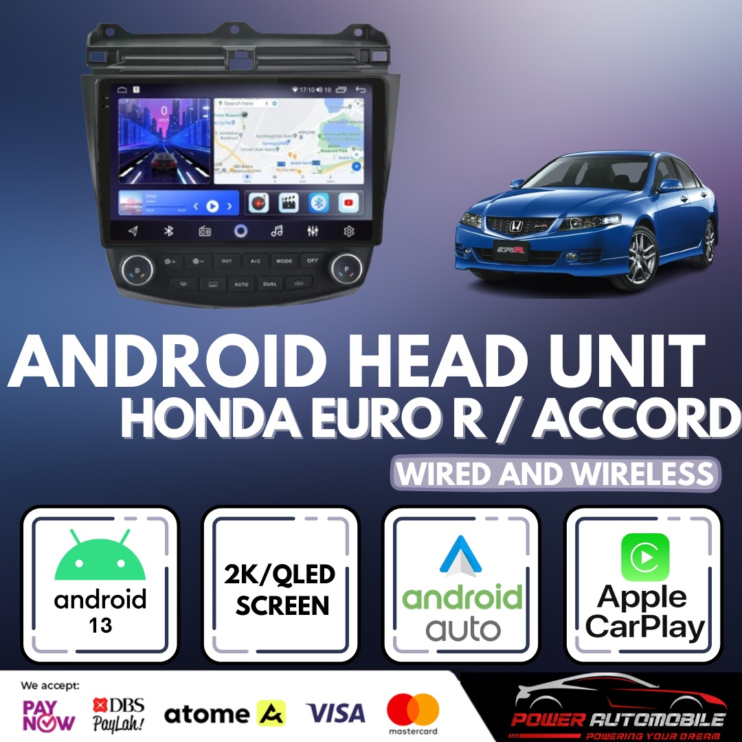 HONDA EURO R ACCORD CL7 CL8 CL9 CM1 CM2 CM3 9 INCH 2K ANDROID 13 PLAYER ...