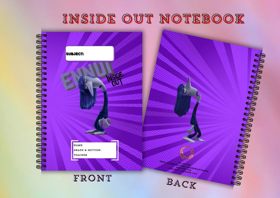 Inside out 2 Writing, composition and sprial notebook, Hobbies & Toys ...