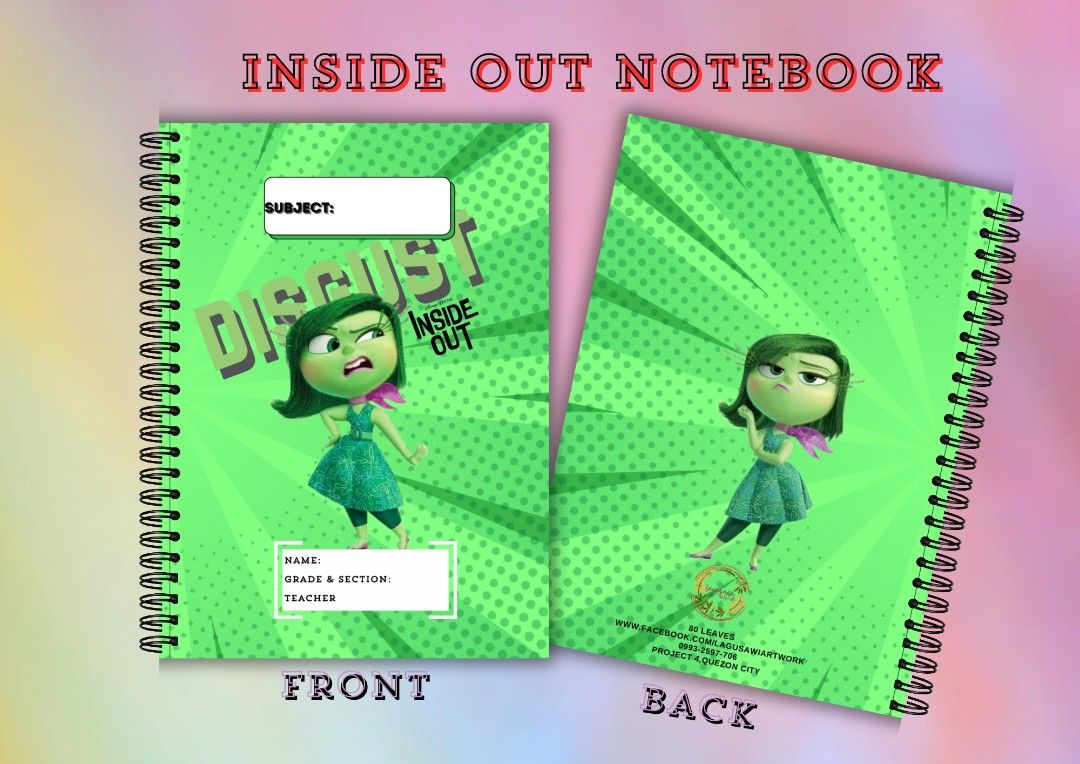 Inside out 2 Writing, composition and sprial notebook, Hobbies & Toys ...