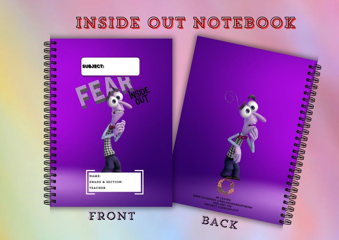 Inside out 2 Writing, composition and sprial notebook, Hobbies & Toys ...