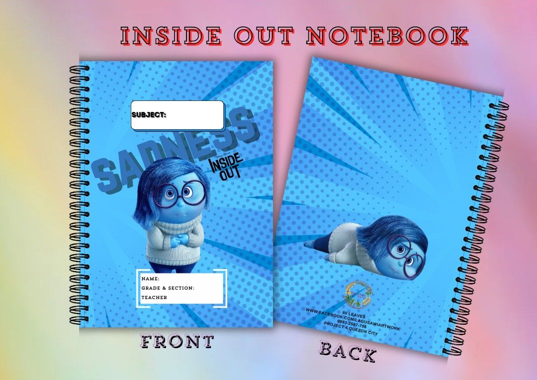 Inside out 2 Writing, composition and sprial notebook, Hobbies & Toys ...