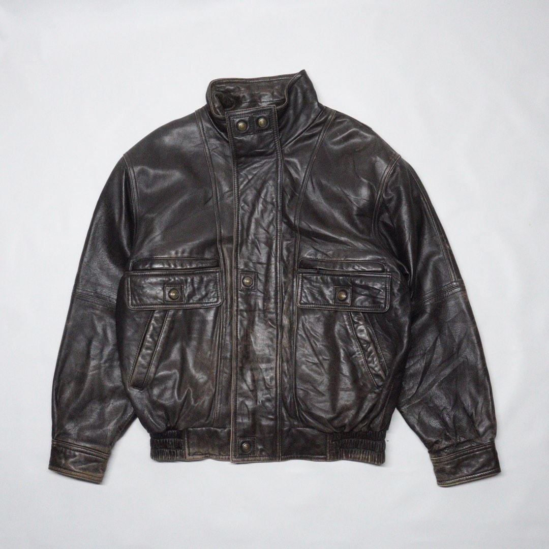 Japan Leather Jacket (brown), Men's Fashion, Coats, Jackets and ...