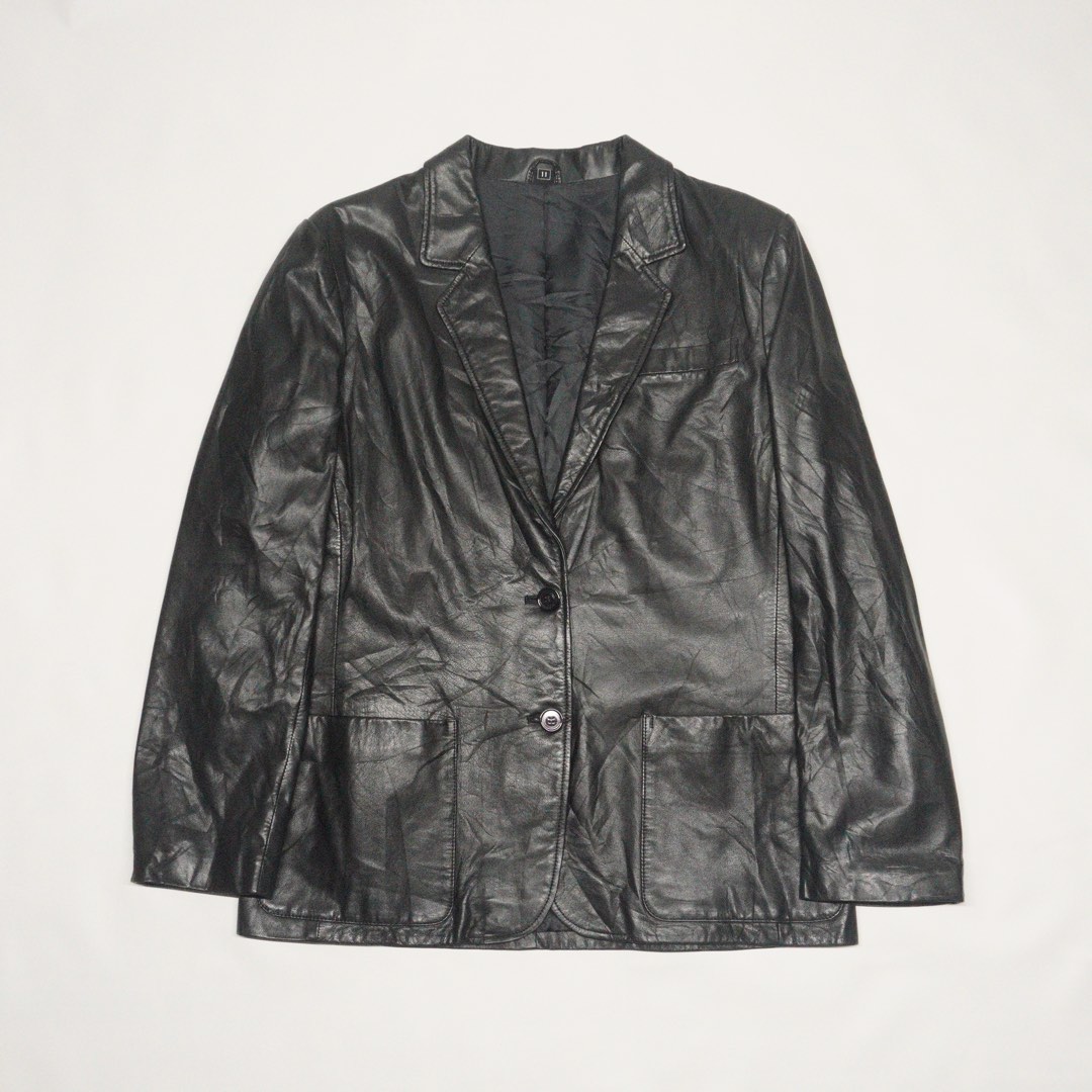 Japanese Blazer Leather Jacket, Women's Fashion, Coats, Jackets and ...