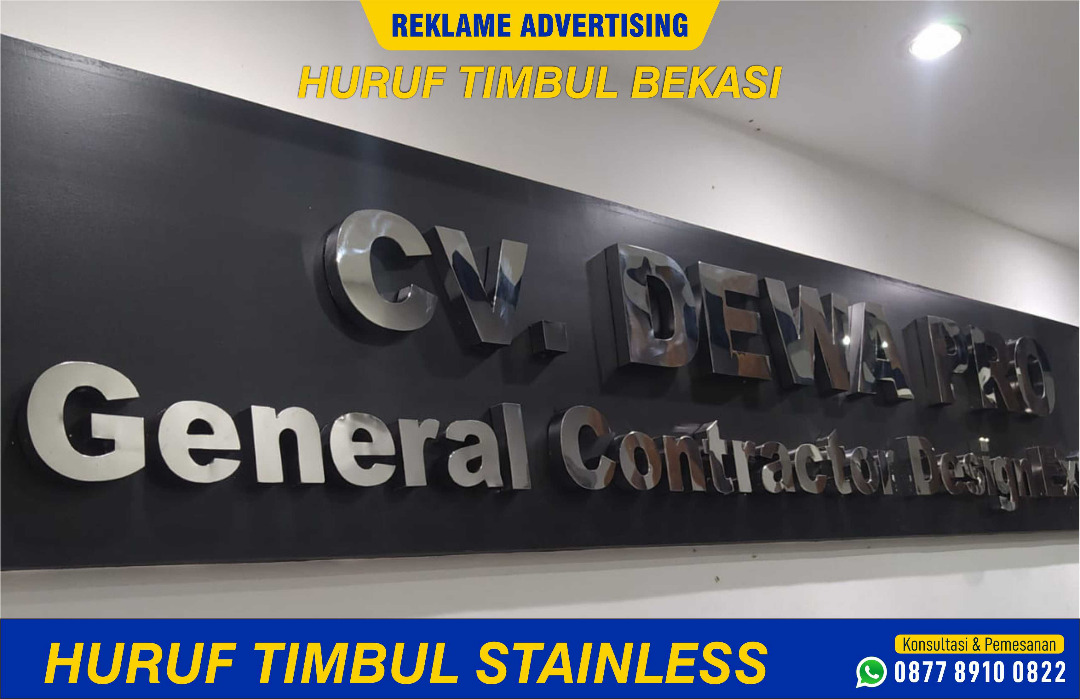 Jasa Reklame Huruf Timbul Stainless Bekasi - Jawa Barat, Desain ...