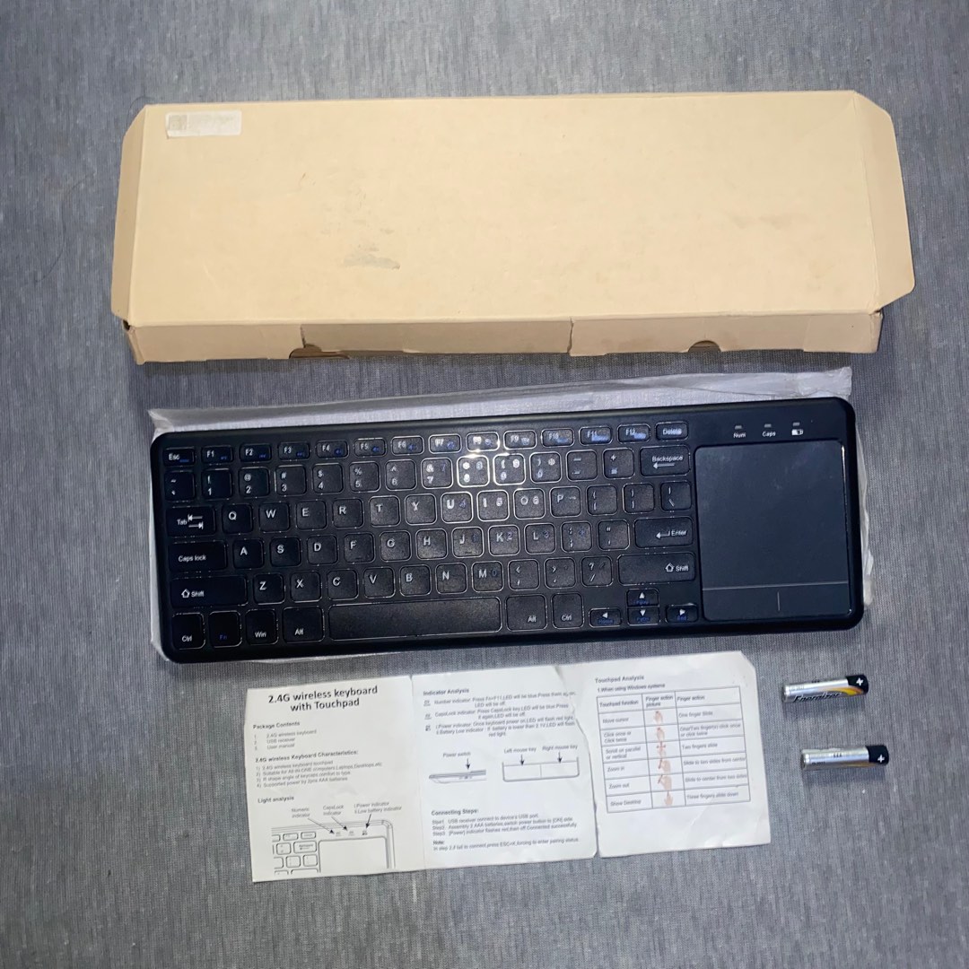 Keyboard wireless mouse touch pad sentuh portable suport PC Laptop HP ...