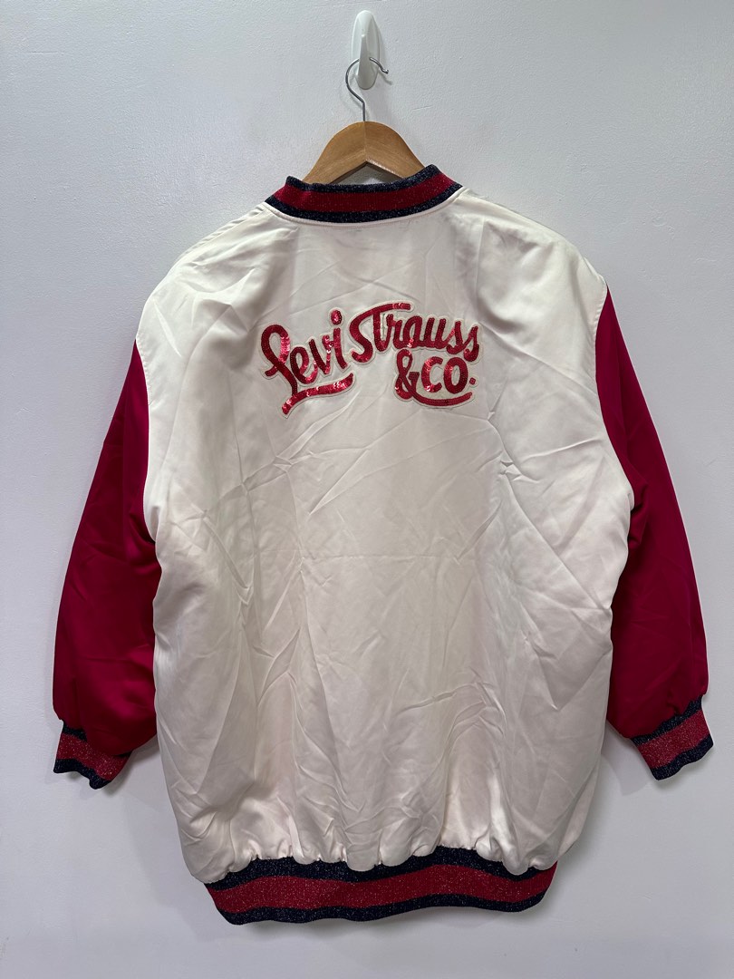 LEVI’S | Sequin Logo Quilted Varsity Jacket, Women's Fashion, Coats, Jackets and Outerwear on ...