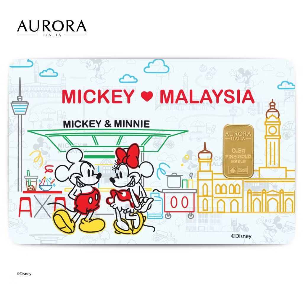 LIMITED EDITION 999.9 (0.5G) MICKEY LOVE MALAYSIA GOLD BAR, Hobbies ...