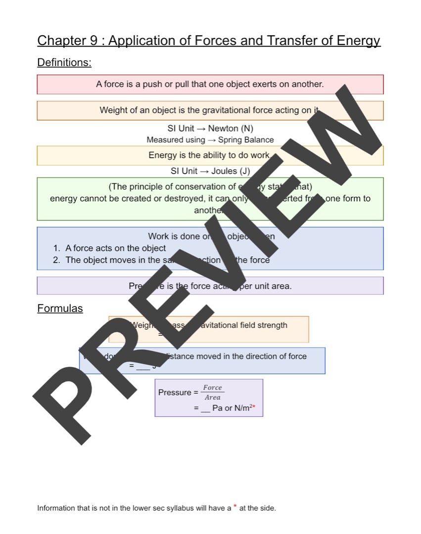 [LOWER SEC] Forces and Energy SOFT COPY notes!!!, Hobbies & Toys, Books ...