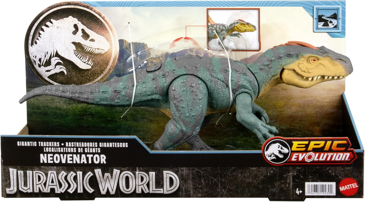 Mattel Jurassic World Gigantic Trackers Neovenator Dinosaur Action ...