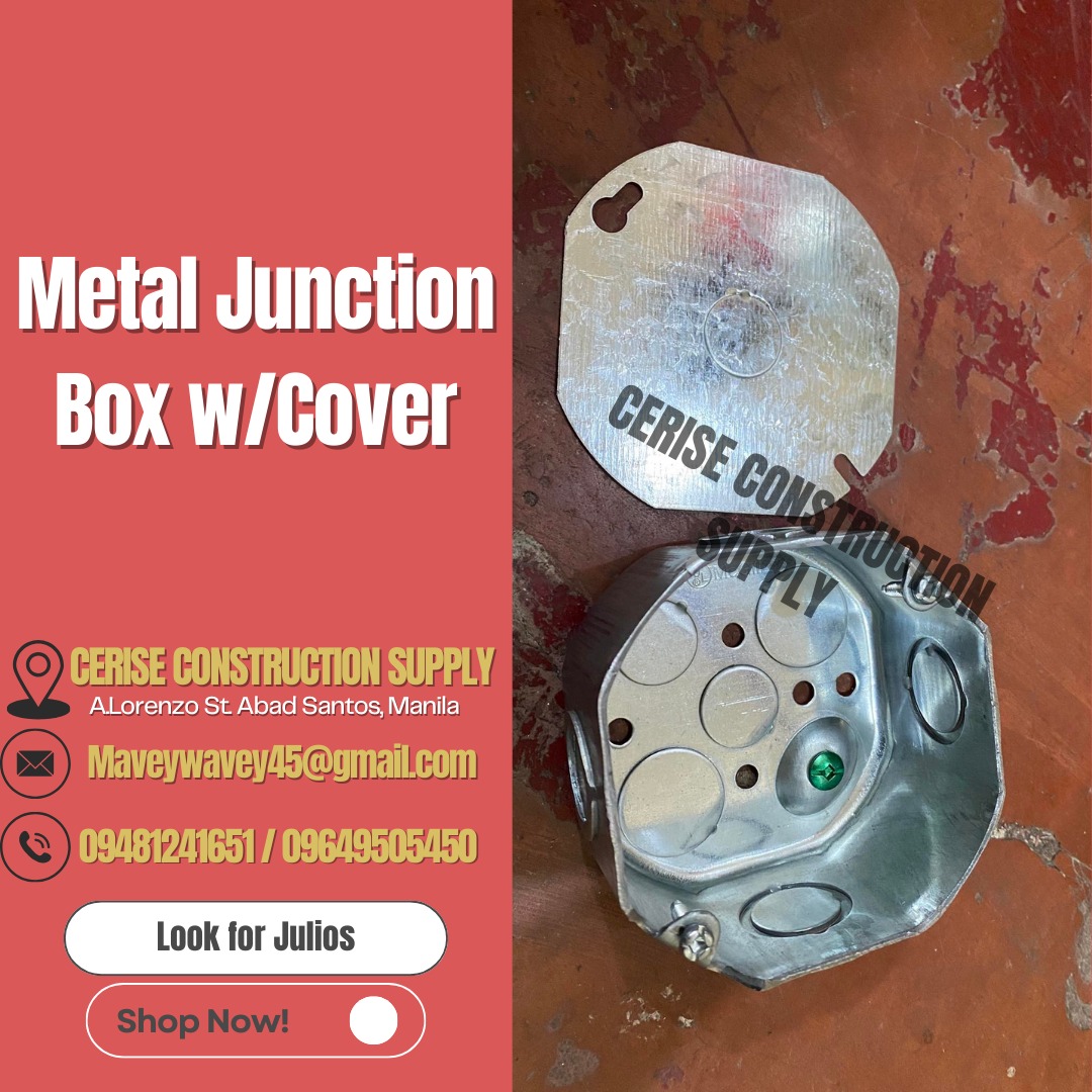 Metal Junction Box w/Cover, Commercial & Industrial, Construction Tools ...