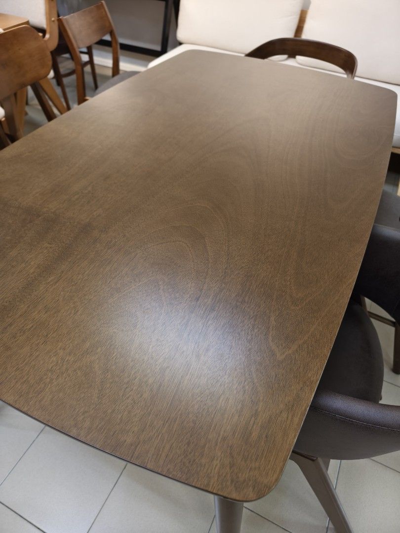 [New] 1.5m 6-Seater Dining Table, 5ft Meja Makan - 26kg Solid Wood ...