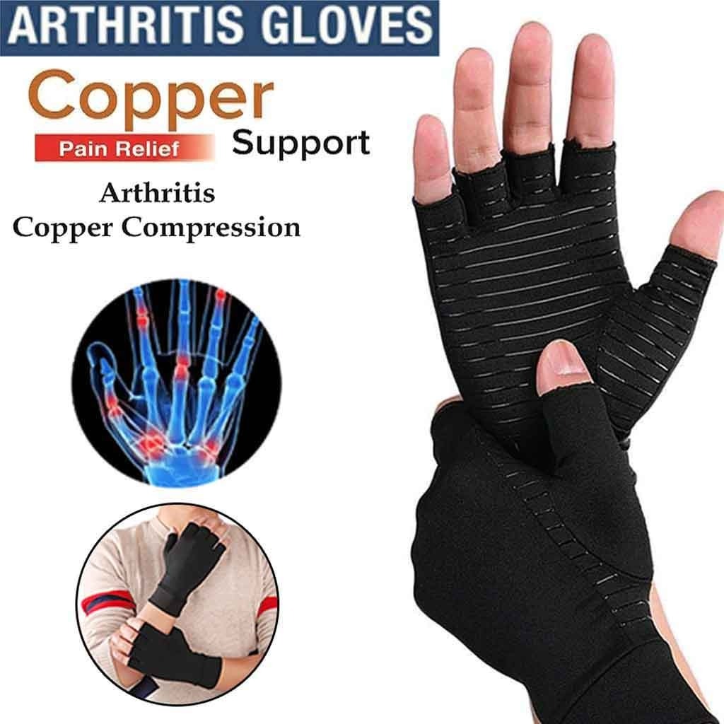 New Compression Arthritis Gloves Fit Carpal Sports Copper Joint Pain ...